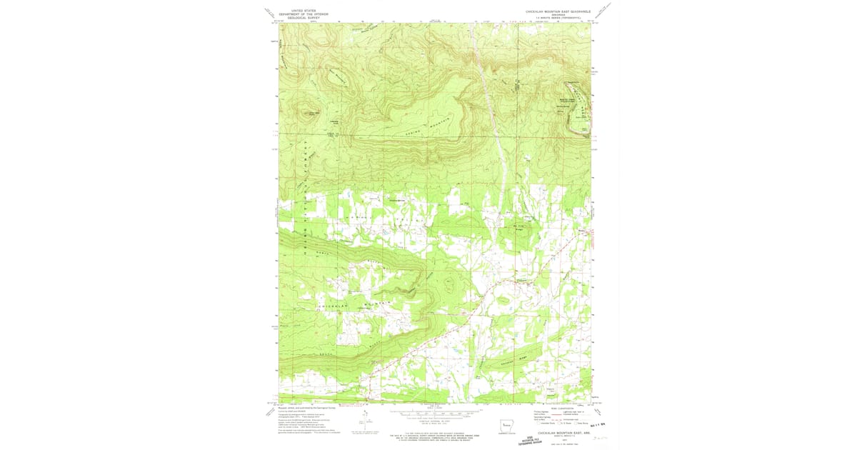 1972 Map of Chickalah Mountain East, Yell County, AR — High-Res | Pastmaps