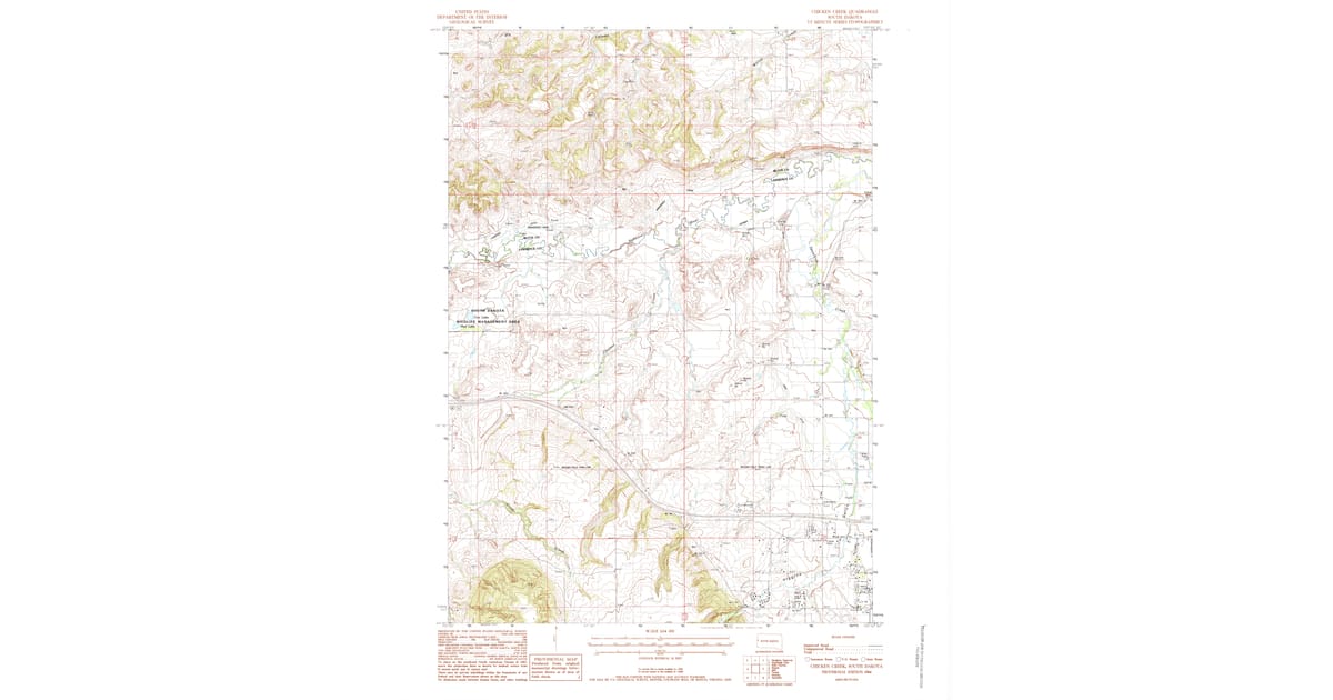 1984 Map of Chicken Creek, Lawrence County, SD — High-Res | Pastmaps