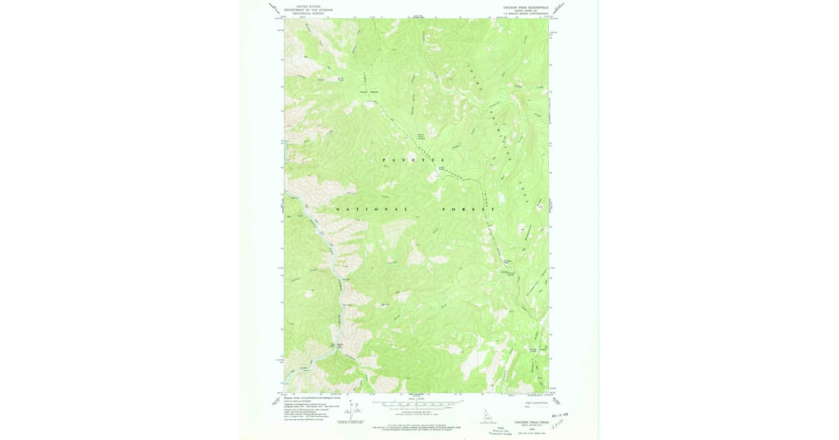 1978 Map of Chicken Peak, Idaho County, ID — High-Res | Pastmaps