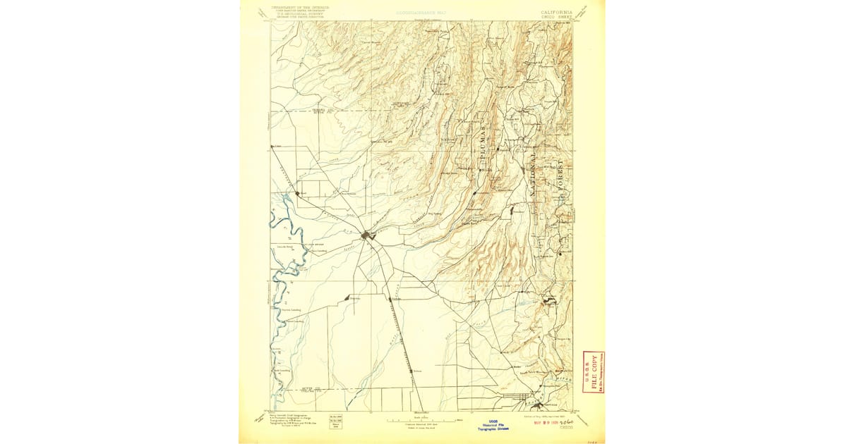 1895 Map of Chico, CA — High-Res, 1920 Print | Pastmaps