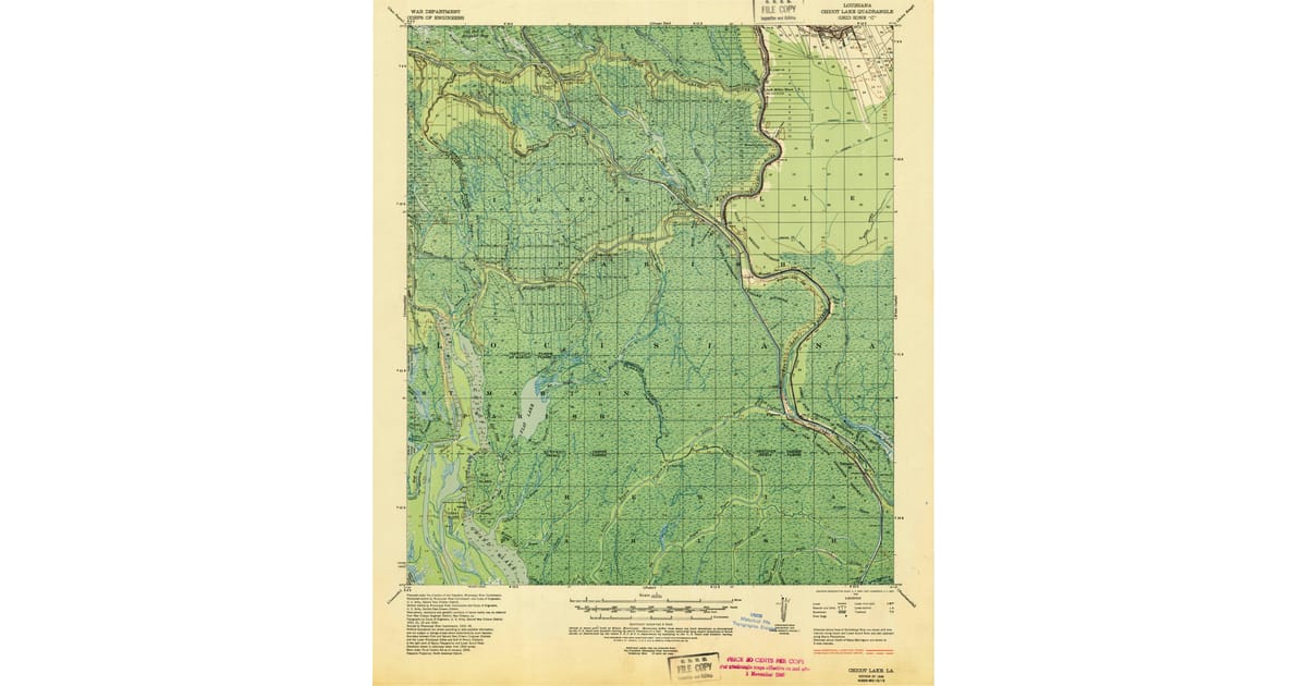Old Maps of Grand River, LA for Hiking & Exploration | Pastmaps