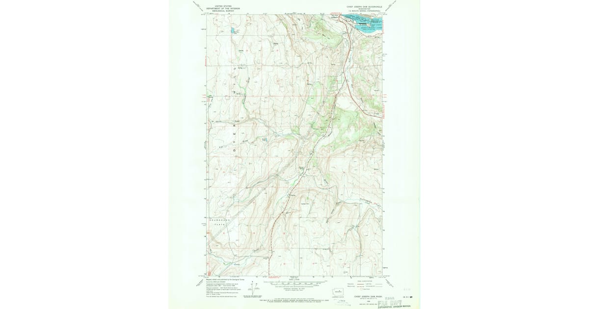 1968 Map of Chief Joseph Dam, Douglas County, WA — High-Res | Pastmaps