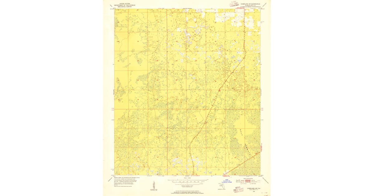 1954 Map of Chiefland SW, Levy County, FL — High-Res | Pastmaps