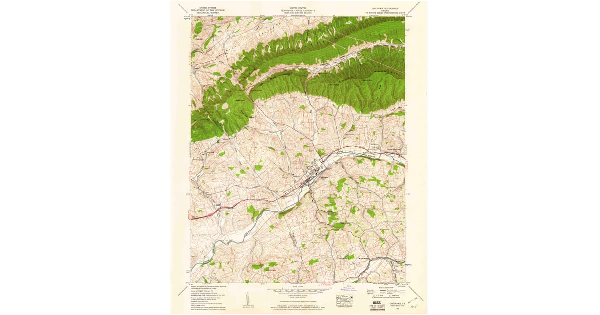 1958 Map of Chilhowie, VA — High-Res | Pastmaps
