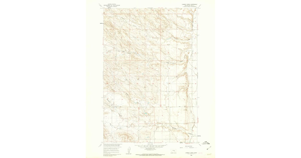 1960 Map of Chimney Creek, Big Horn County, MT — High-Res | Pastmaps