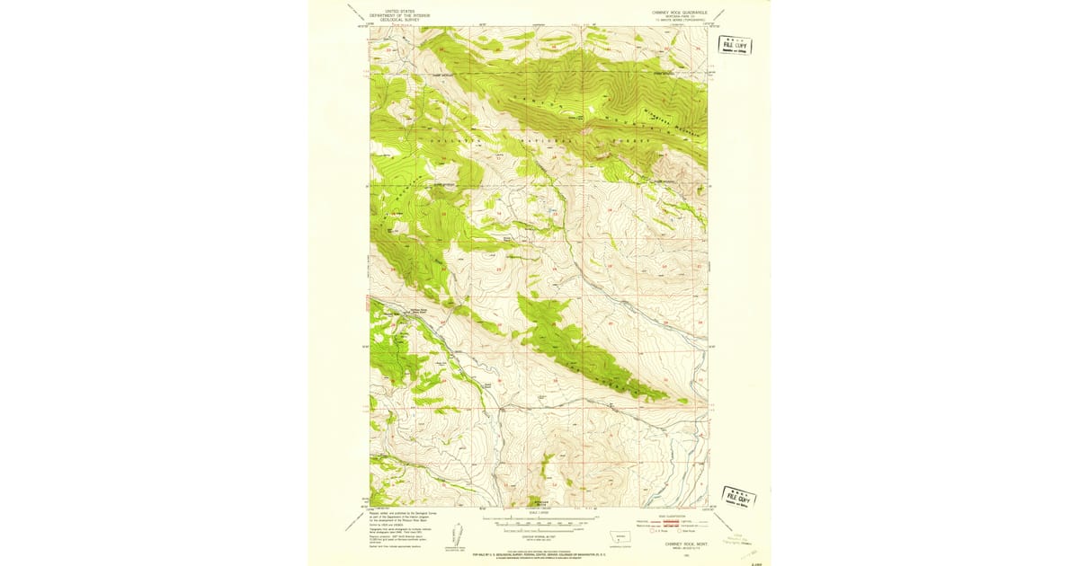 1951 Map of Chimney Rock, Park County, MT — High-Res | Pastmaps