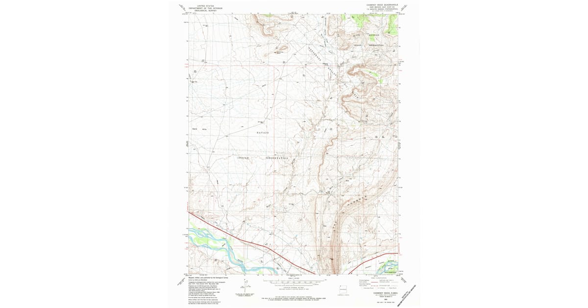 1983 Map of Chimney Rock, San Juan County, NM — High-Res | Pastmaps