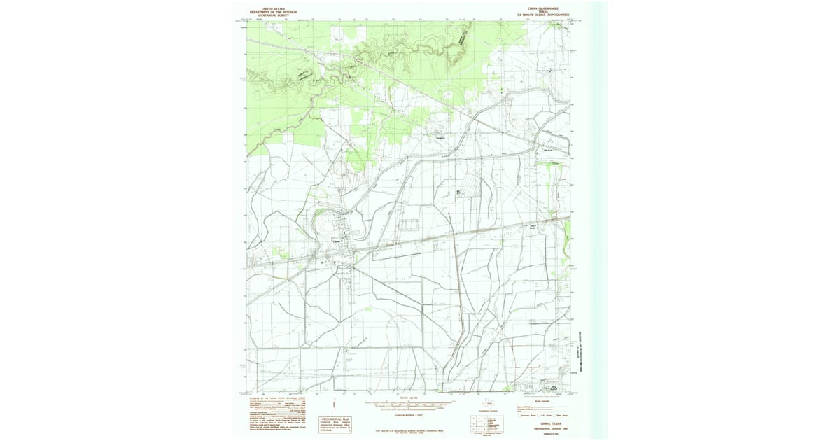1985 Map of China, TX — High-Res | Pastmaps