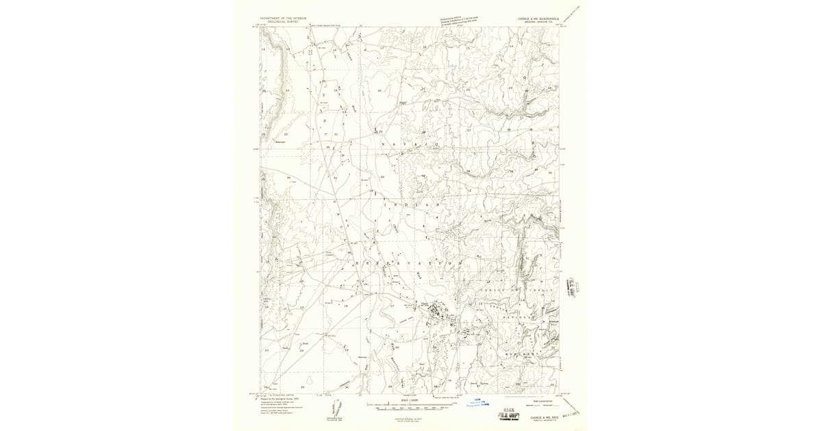 1955 Map of Chinle 4 NE, Apache County, AZ — High-Res | Pastmaps