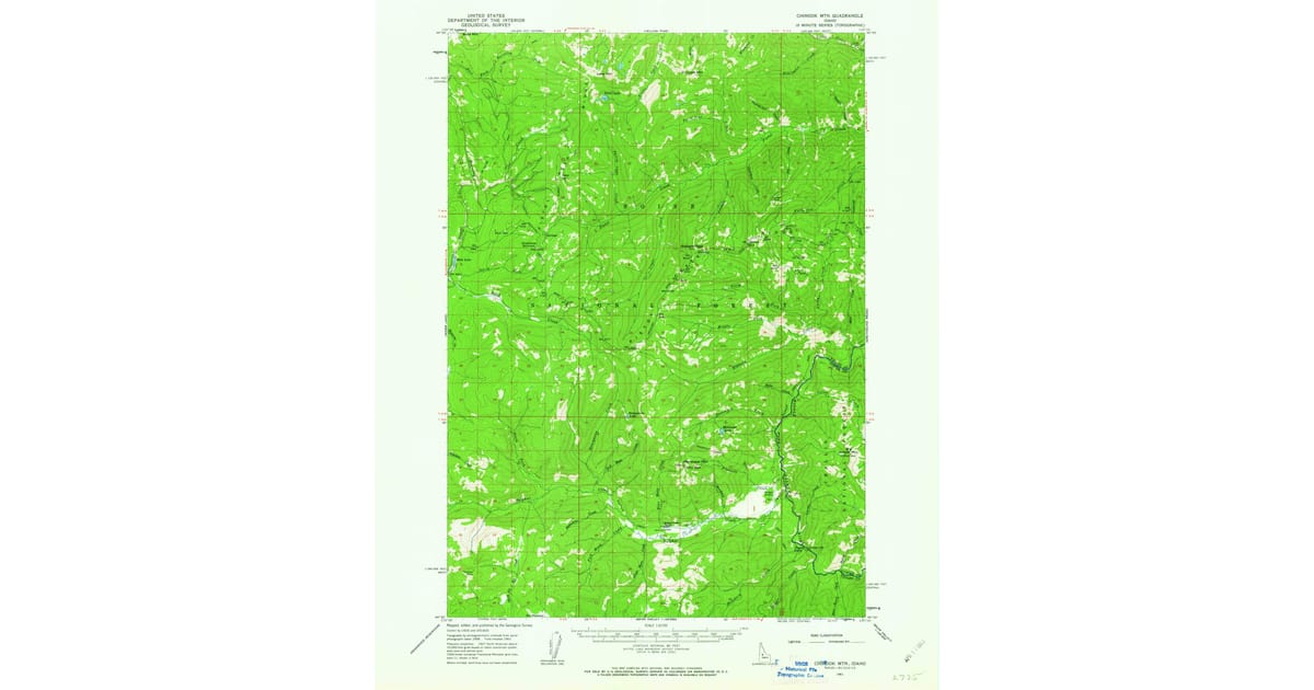 1961 Map of Chinook Mtn, Valley County, ID — High-Res | Pastmaps