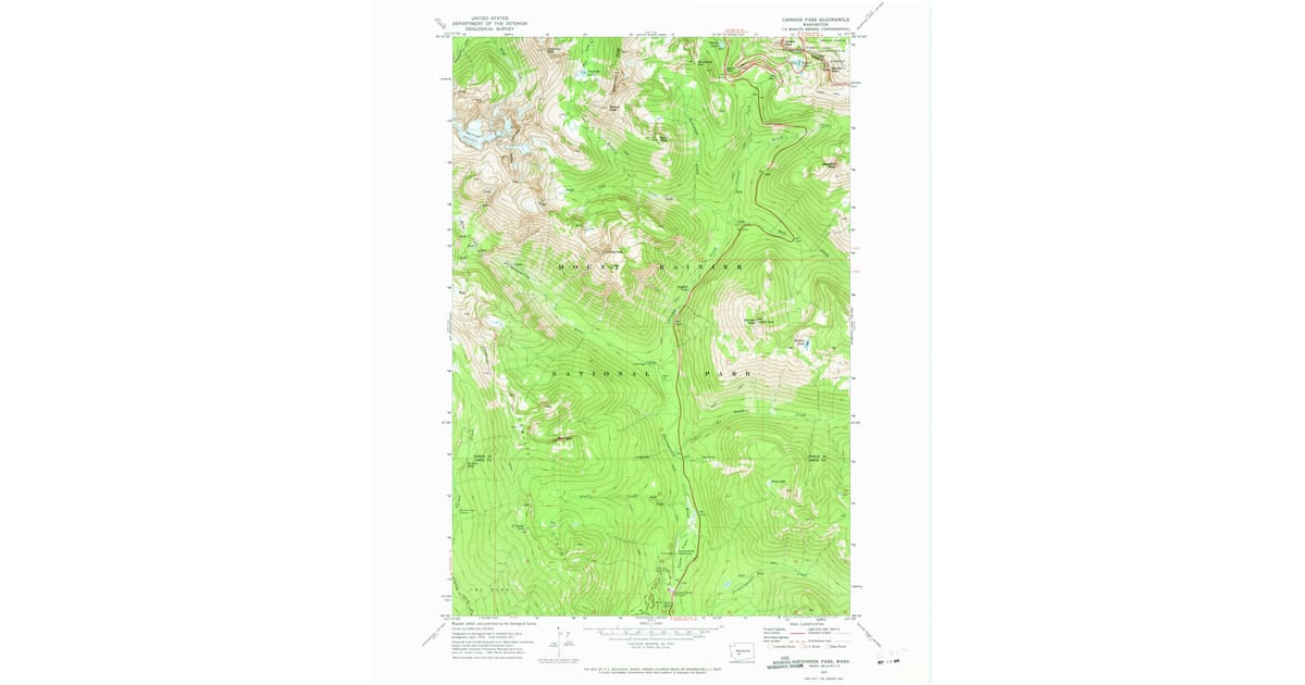 1971 Map of Chinook Pass, Pierce County, WA — High-Res | Pastmaps