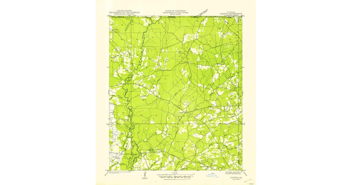 1945 Map of Chipola, St. Helena Parish, LA — High-Res | Pastmaps