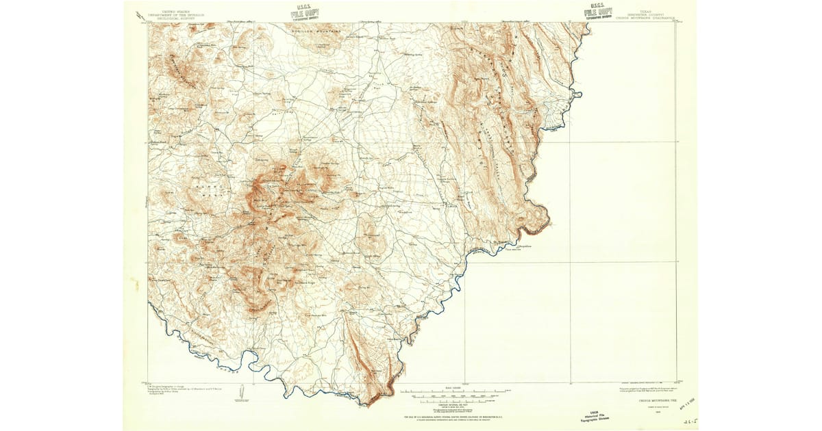 Old Maps of Chisos Mountains Basin Junction, TX for Academic Research | Pastmaps