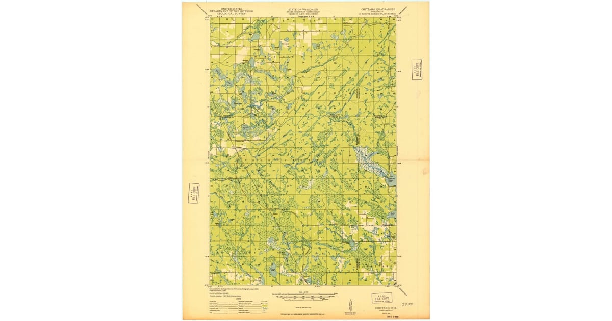 1949 Map of Chittamo, Washburn County, WI — High-Res | Pastmaps