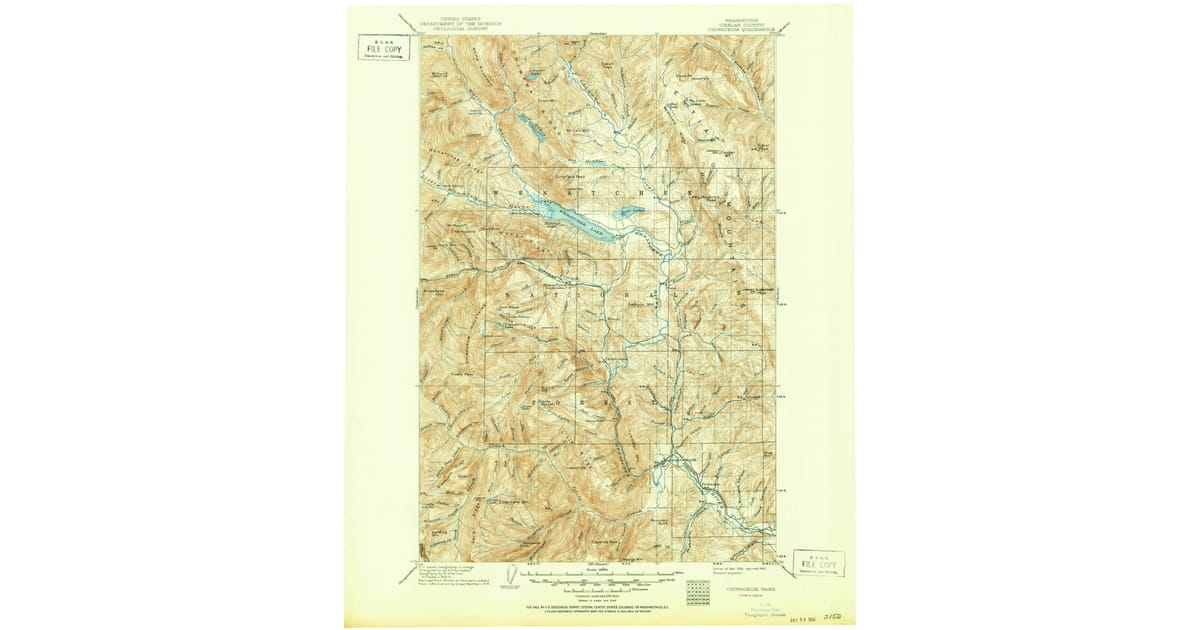 1904 Map of Chiwaukum, Chelan County, WA — High-Res, 1950 Print | Pastmaps