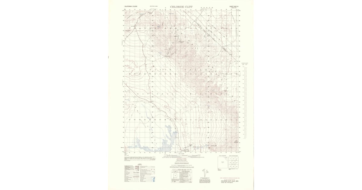 1952 Map of Chloride Cliff, Inyo County, CA — High-Res | Pastmaps