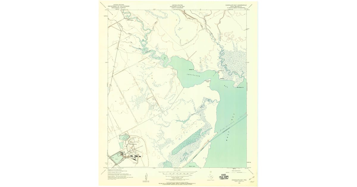 1943 Map of Chocolate Bay, Brazoria County, TX — High-Res | Pastmaps