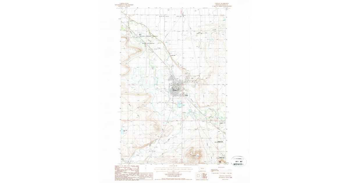 1987 Map of Choteau, MT — High-Res | Pastmaps