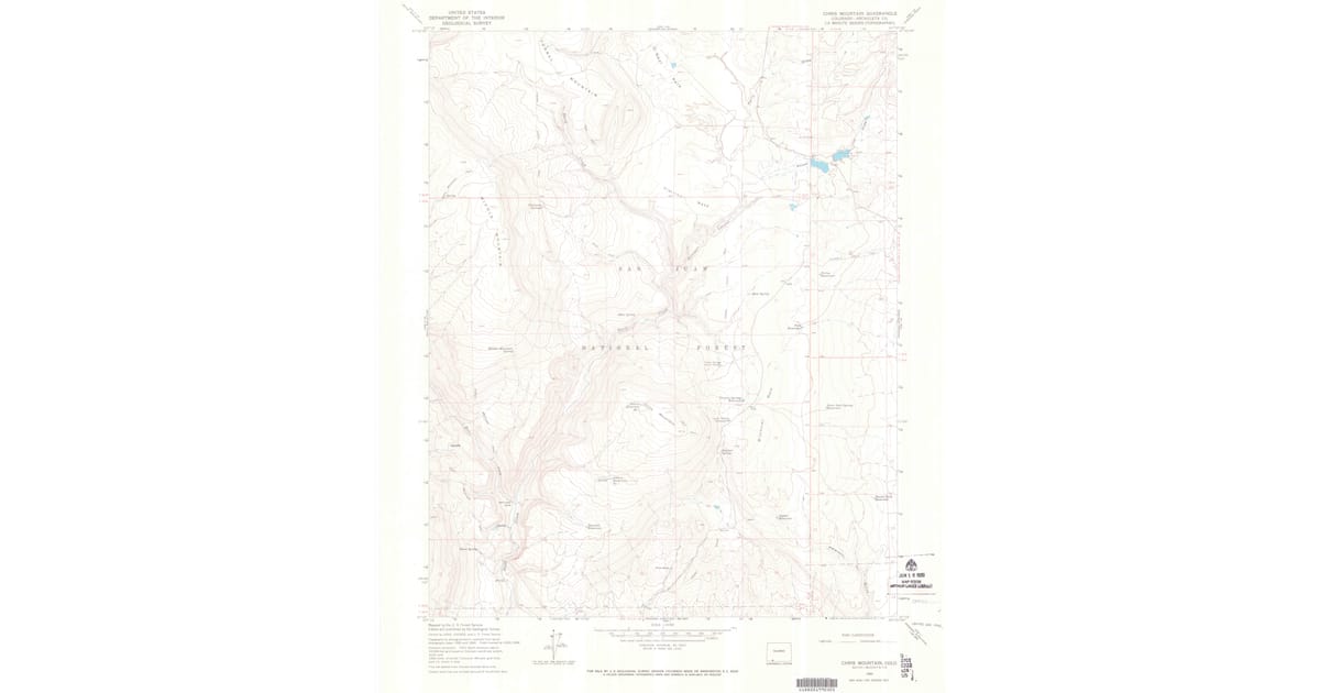 1964 Map of Chris Mountain, Archuleta County, CO — High-Res | Pastmaps