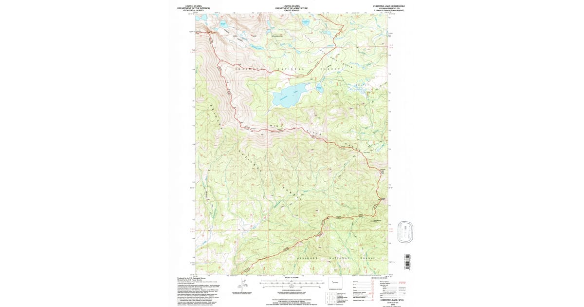1991 Map of Christina Lake, Fremont County, WY — High-Res | Pastmaps