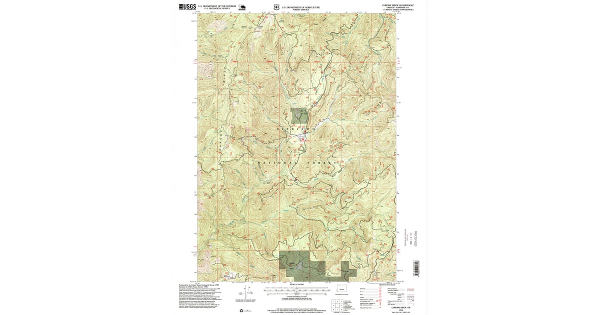 1996 Map of Chrome Ridge, Josephine County, OR — High-Res | Pastmaps