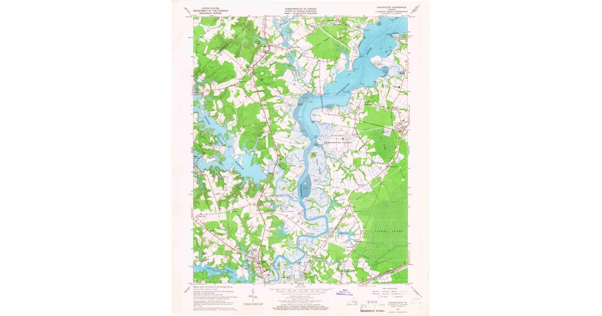 1965 Map of Chuckatuck, Isle of Wight County, VA — High-Res | Pastmaps
