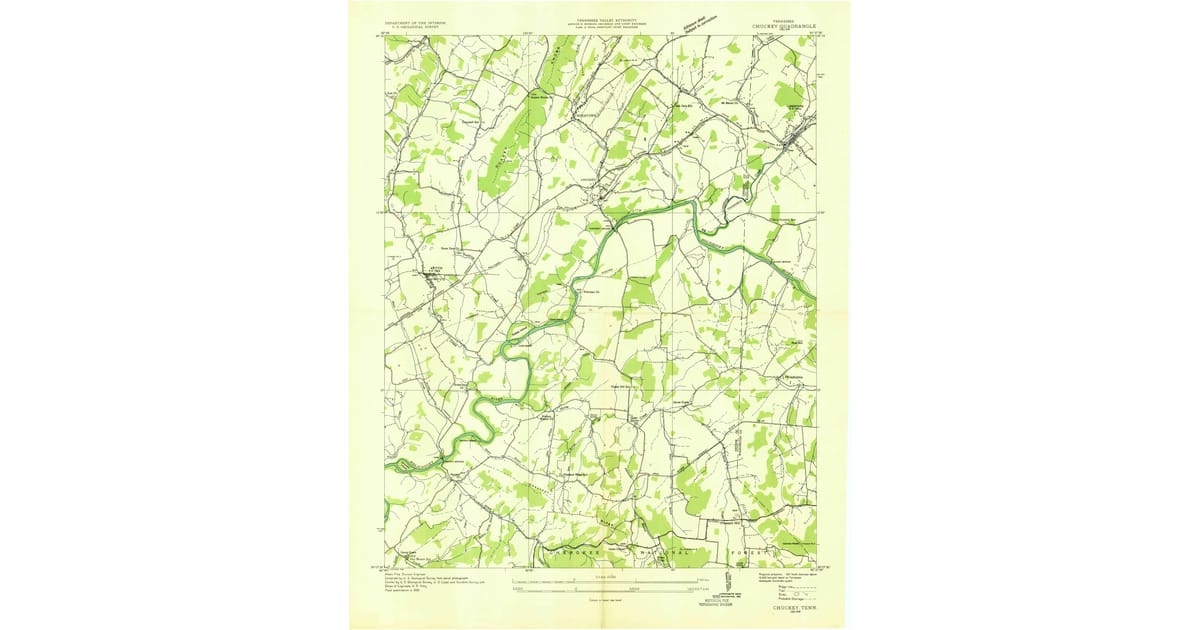 1936 Map of Chuckey, Greene County, TN — High-Res | Pastmaps