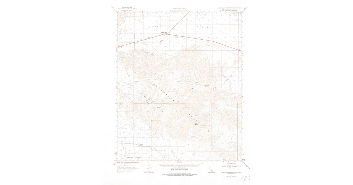 1963 Map of Chuckwalla Mountains, Riverside County, CA — High-Res, 1981 ...