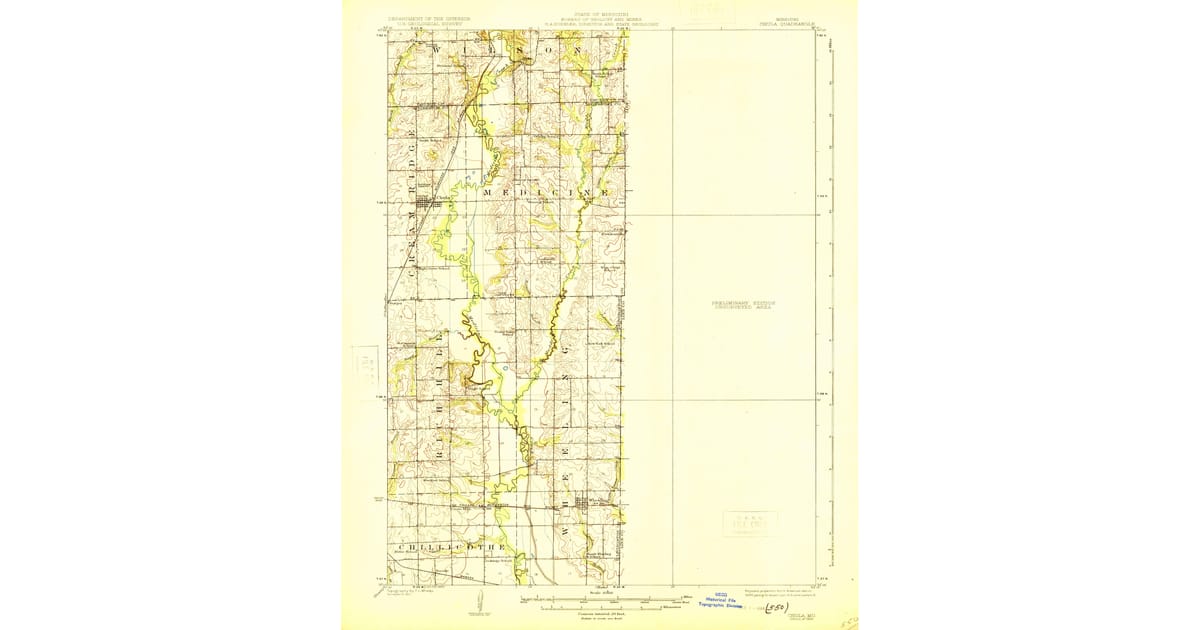 Old Maps of Chula, MO for Academic Research | Pastmaps