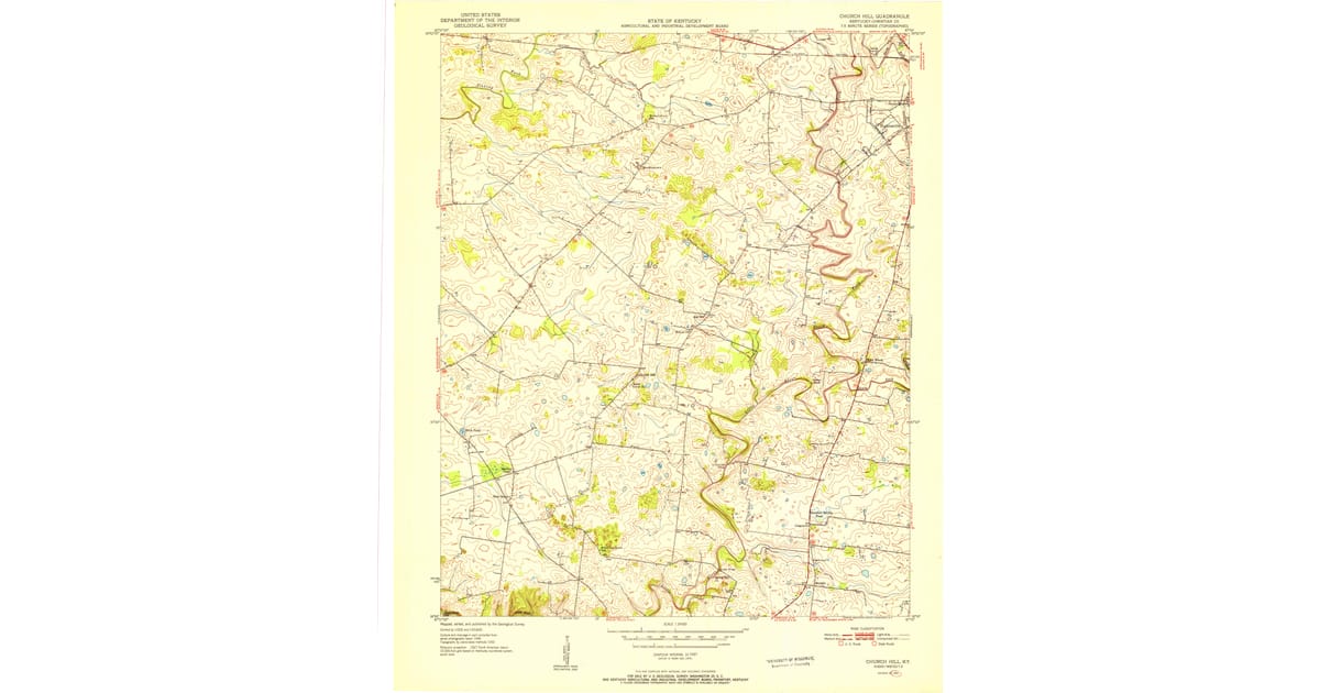 1951 Map of Church Hill, Christian County, KY — High-Res | Pastmaps