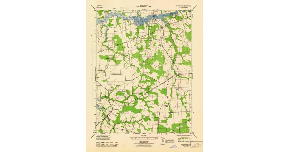 1944 Map of Church Hill, MD — High-Res | Pastmaps