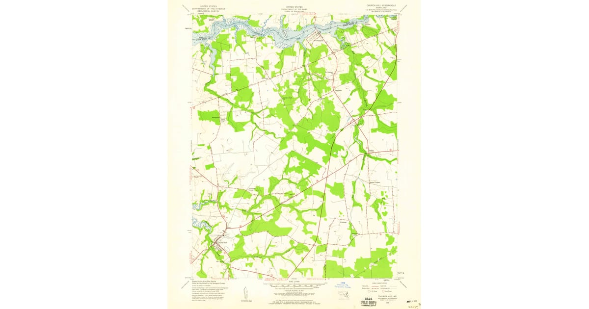 1958 Map of Church Hill, MD — High-Res | Pastmaps