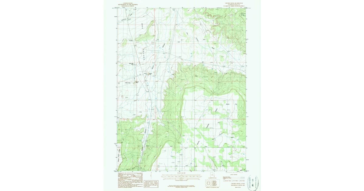 1987 Map of Church Rock, San Juan County, UT — High-Res | Pastmaps