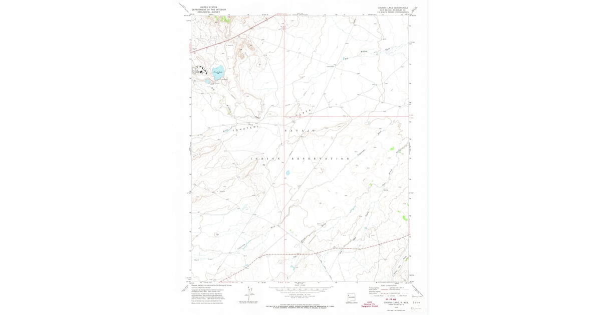 1970 Map of Chuska Lake, McKinley County, NM — High-Res | Pastmaps