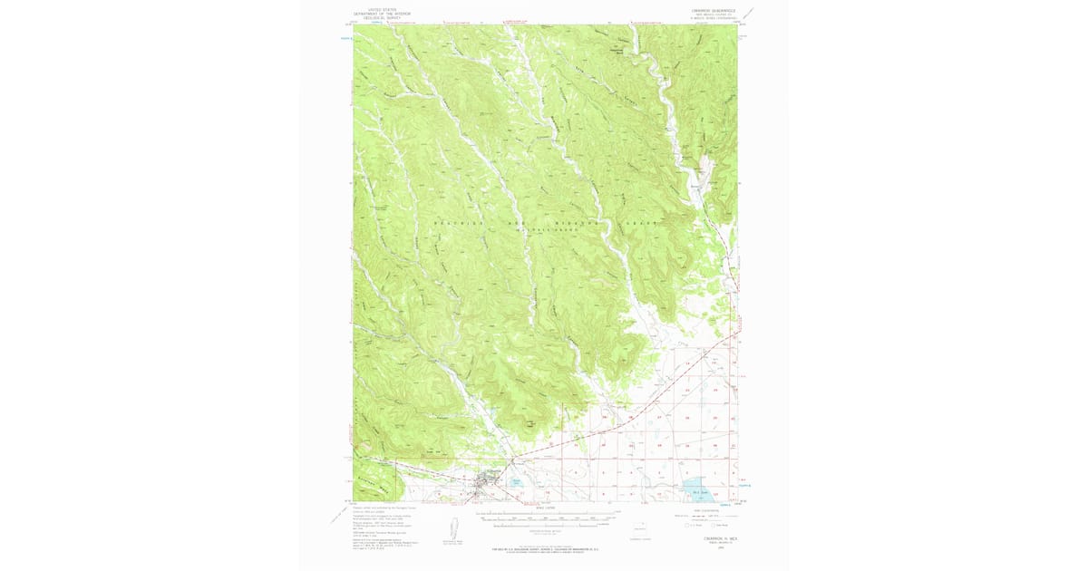 1955 Map of Cimarron, NM — High-Res | Pastmaps