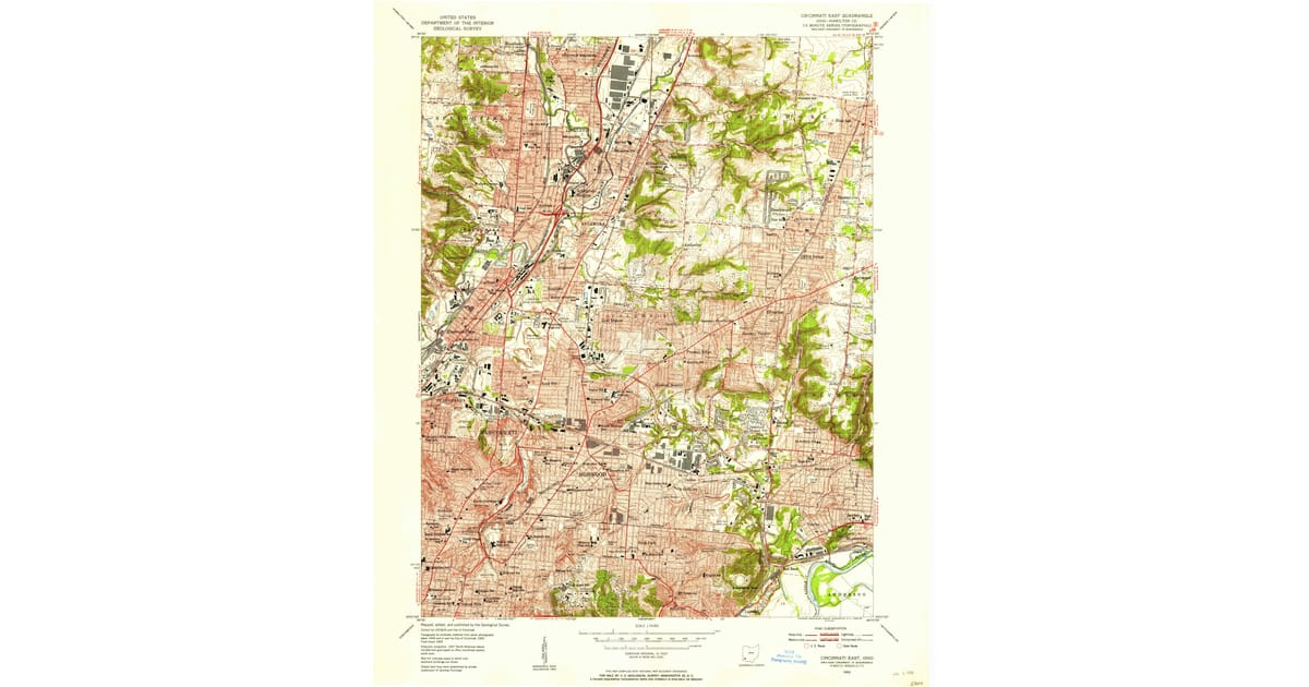 1950s Maps of Wyoming, OH | Pastmaps