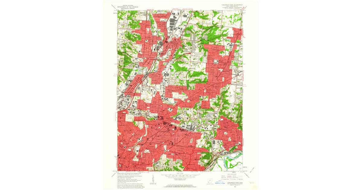 1961 Map of Cincinnati East, Hamilton County, OH — High-Res | Pastmaps