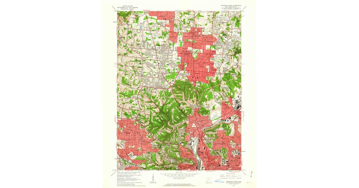1961 Map of Cincinnati West, Hamilton County, OH — High-Res | Pastmaps