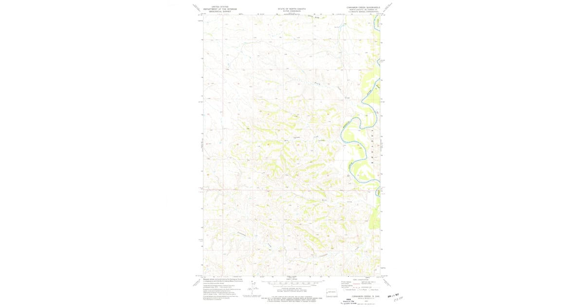 1974 Map of Cinnamon Creek, McKenzie County, ND — High-Res | Pastmaps