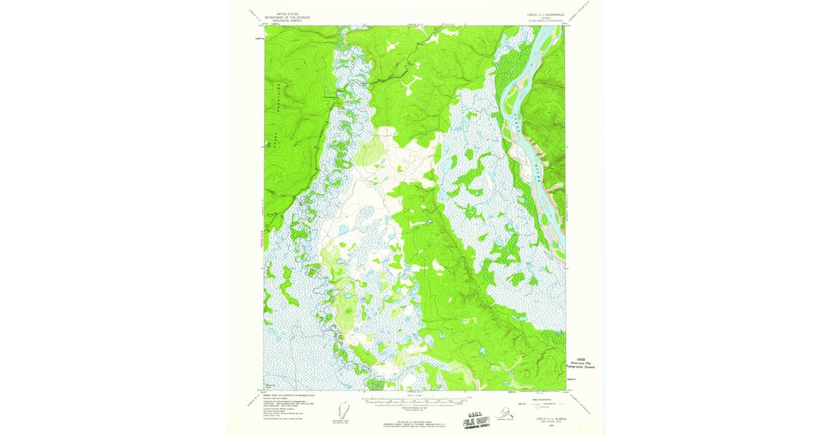 1955 Map of Circle C-1, Yukon-Koyukuk Borough, AK — High-Res | Pastmaps