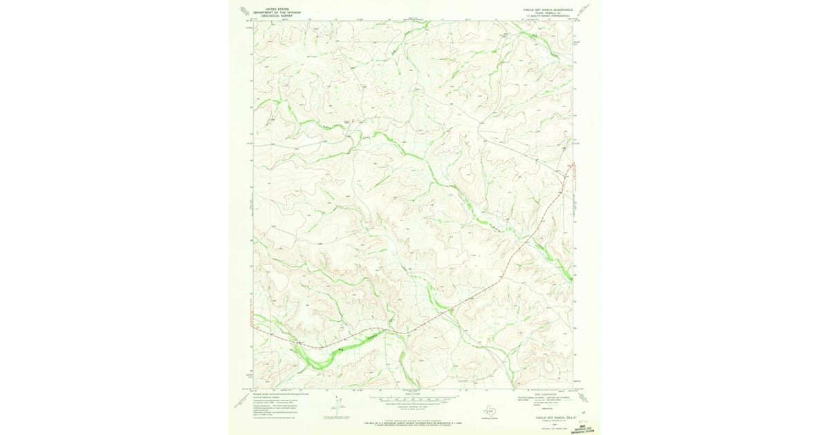 1969 Map of Circle Dot Ranch, Terrell County, TX — High-Res | Pastmaps