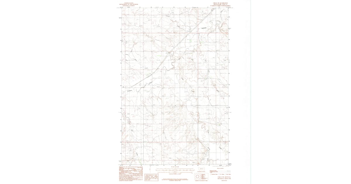 1983 Map of Circle SW, McCone County, MT — High-Res | Pastmaps