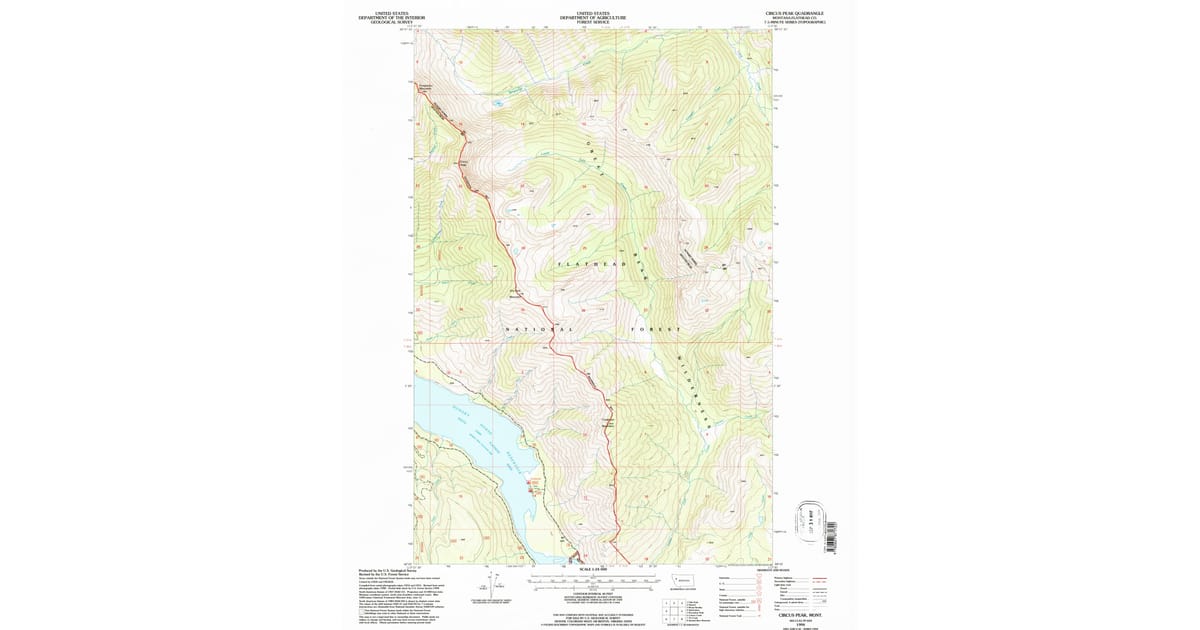 1994 Map of Circus Peak, Flathead County, MT — High-Res | Pastmaps