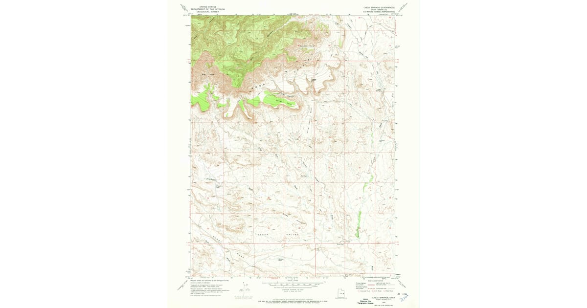 1970 Map of Cisco Springs, Grand County, UT — High-Res | Pastmaps