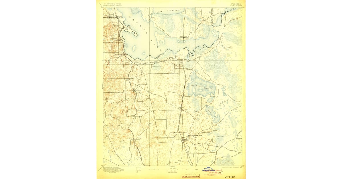 1895 Map of Citra, Marion County, FL — High-Res, 1903 Print | Pastmaps