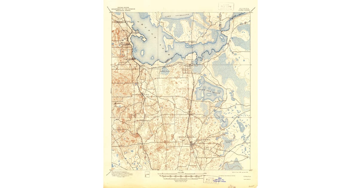 1895 Map of Citra, Marion County, FL — High-Res, 1944 Print | Pastmaps