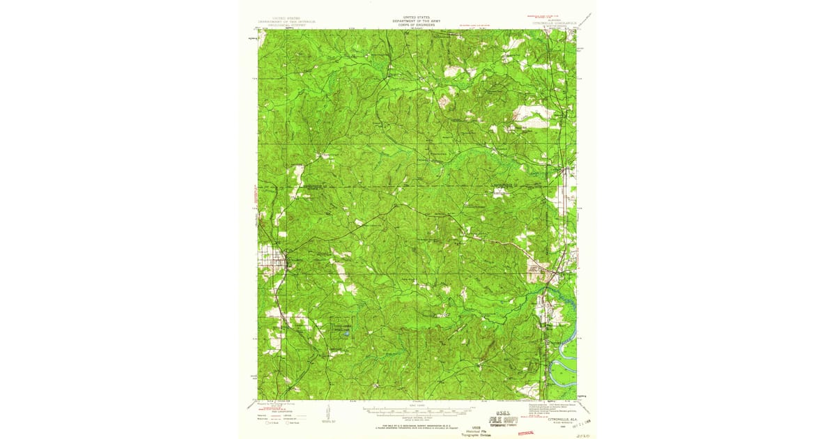 Old Maps of Chastang, AL for Hiking & Exploration | Pastmaps