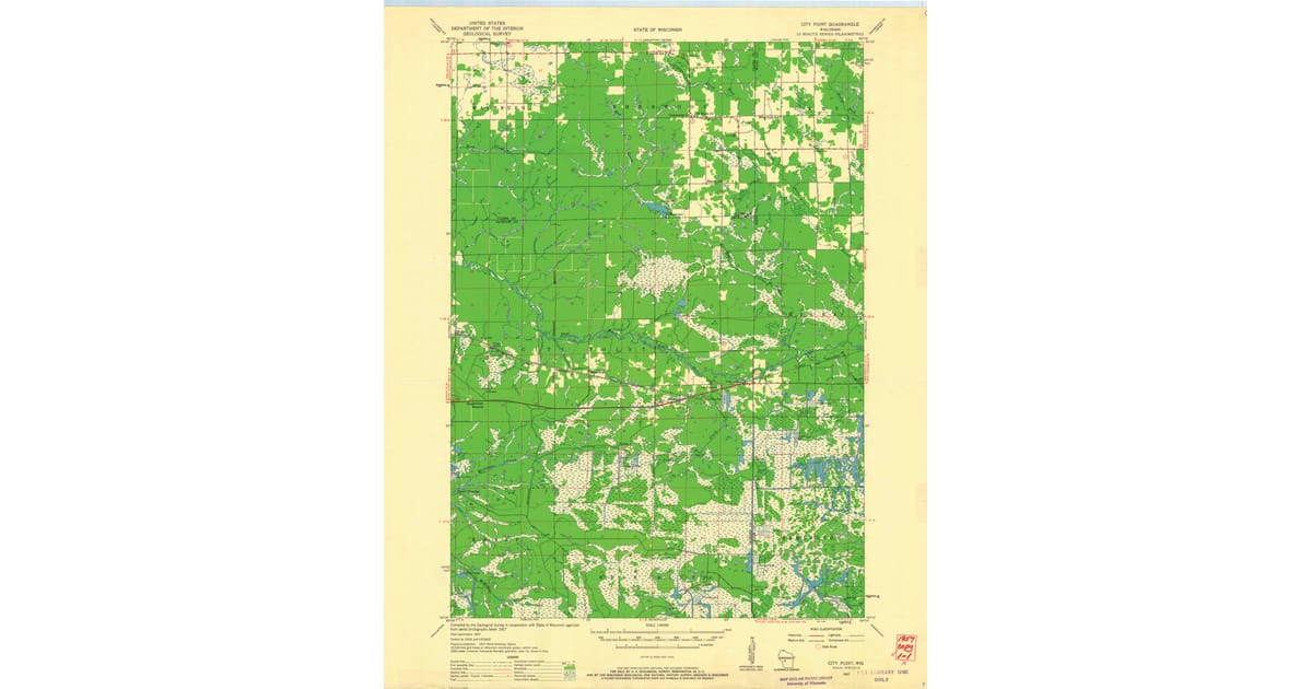 1957 Map of City Point, Jackson County, WI — High-Res | Pastmaps