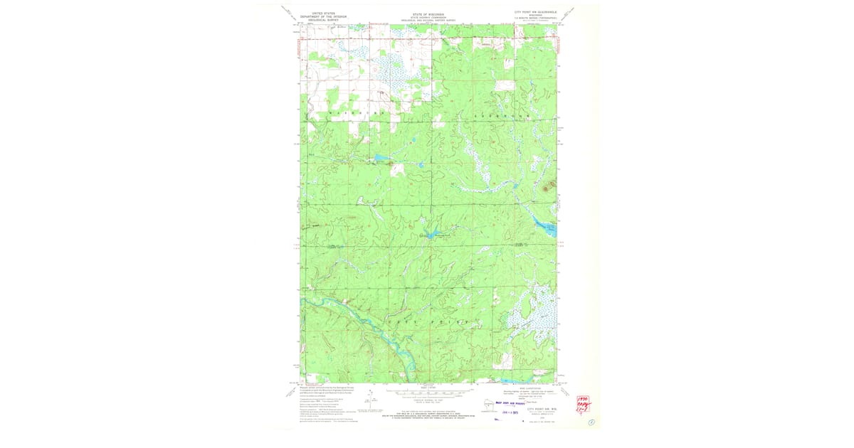 1970 Map of City Point NW, Clark County, WI — High-Res | Pastmaps