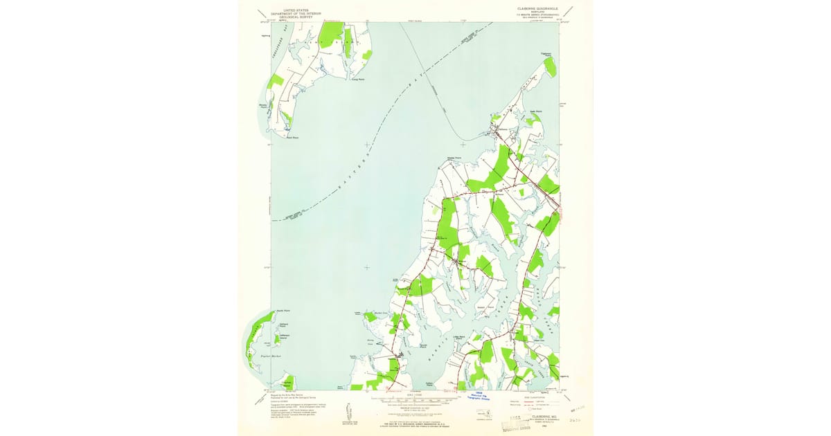 1942 Map of Claiborne, Talbot County, MD — High-Res | Pastmaps
